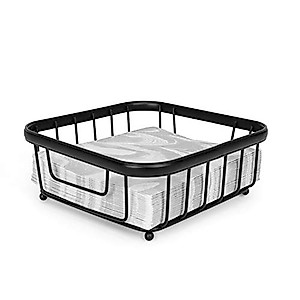 Spectrum Diversified Ashley Flat, Modern Dining Table Décor Horizontal Napkin Holder for Kitchen Tables & Countertops, Black