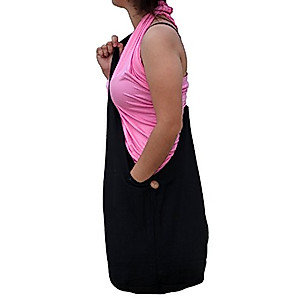 RaanPahMuang Plain Thai Cotton Yaam Monks Shoulder Bag - Long Strap, Medium, Black