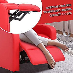 Recliner Chair for Living Room Recliner Sofa Reading Chair Winback Single Sofa Modern Home Theater Seating Lounge with PU Leather Padded Seat Backrest