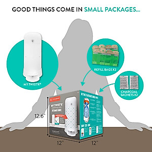 Prince Lionheart My Twist’R Diaper Pail Made in USA with Refill Bags Included - Hands Free Patented Design Completely Eliminates Odors - Easy to Use, Customize to Match Nursery