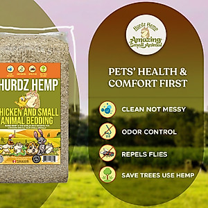[33lbs] Hemp Bedding for Chickens - Made from 100% Natural Hemp - Superior Absorption & Odor Control- Eco-Friendly Hemp Bedding for Chickens - Easy Maintenance Hemp Bedding for Small Animals