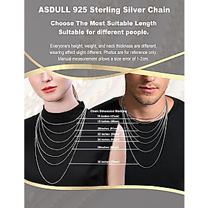 ASDULL 925 Sterling Silver 3mm Paperclip Link Chain Necklace for Women Men Silver Link Chain Necklace for Women 16 Inches