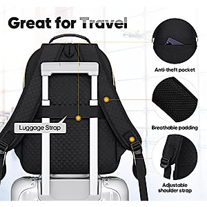 Laptop Backpack for Women, 15.6 Inch Travel Backpack for Women as Person Item Flight Approved, Waterproof Nurse Backpack, Computer Backpack Travel Bags Casual Daypacks for College, Business,Work