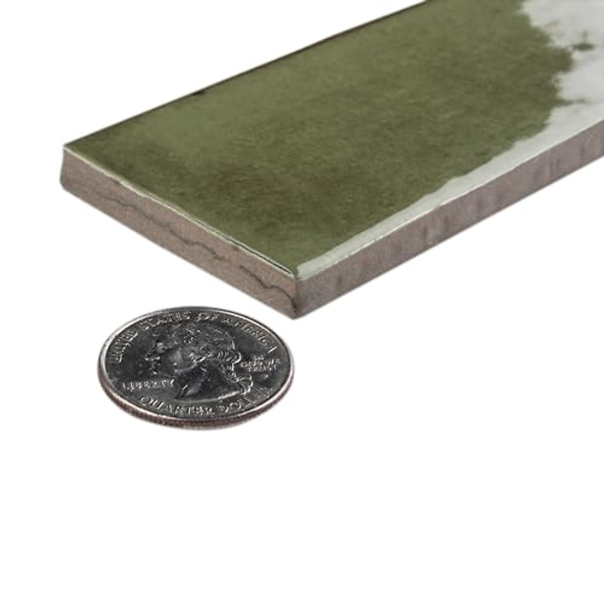 Merola Tile Coco Glossy Moss Verde 2" x 5-7/8" Porcelain Wall Tile