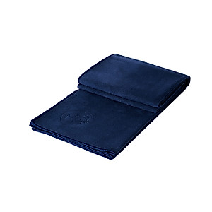 Manduka Yogitoes Yoga Mat Towel - Lightweight, Quick Drying Microfiber, Non Slip Skidless Technology, Use in Hot Yoga, Vinyasa and Power, 71" x 24", Midnight