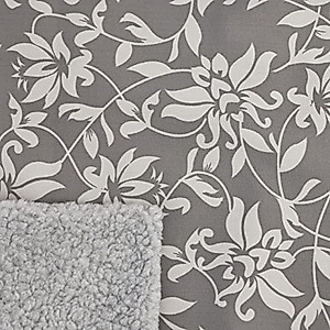 MidWest Homes for Pets Quiet Time Reversible Dog Crate Pan Cover, Fits MidWest Homes for Pets Dog Crate Pans, 48" Gray Floral/Fleece, Pan Cover Only