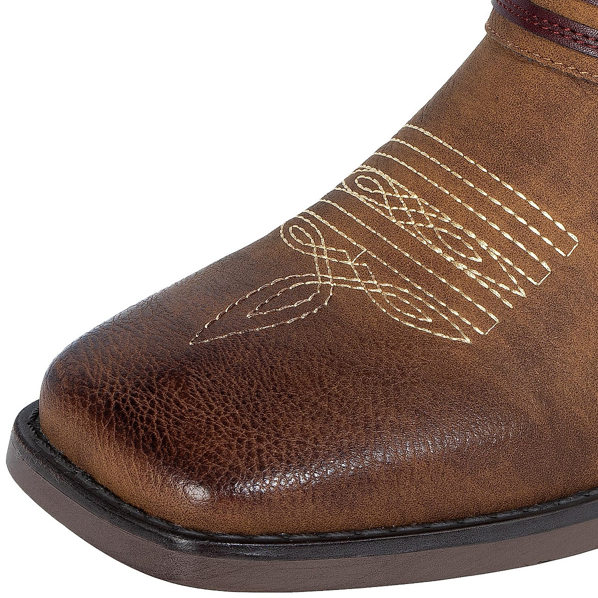 J's.o.l.e Women's Fashion Western Cowgirl Cowboy Boots Wide Square Toe Mid Calf US Size 9.5