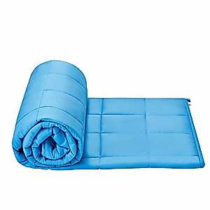 TONGDADA Kids Weighted Blanket | 40''x60'',7lbs | for Child Between 55-80 lbs | Premium Cotton Material with Glass Beads | Teal