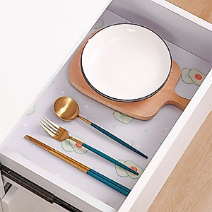 CHANMOL Shelf Liner, Washable Non-Slip EVA Refrigerator Liner, for Fridge Shelf Cabinet Drawer Dresser (Lemon, 17.7" x 78.7")