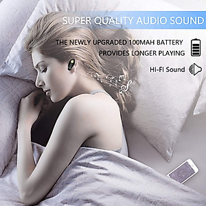 Kendir Bluetooth Headset, V5.0 Ultralight Wireless Headphone Cell Phone Earpiece with Mic Headsetcase,Volume Control, Handsfree Earbud,Compatible with Android/iPhone/Smartphones/Laptop