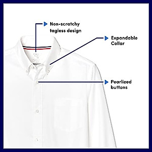 French Toast Boys' Toddler Short Sleeve Oxford Dress Shirt (Standard & Husky), Light Blue, 3T