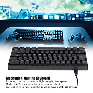 Entatial 61 Keys Mechanical Keyboard, Cool Lighting Blue Switch Light Weight Mechanical Gaming Keyboard for Office for Home