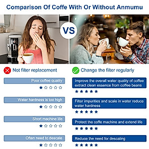 6 Pack of Replacement Breville Water Filter for Breville BWF100 BES870 BES810 BES990 BES980 BES920 BES900XL BES870XL BES860XL BES840XL BKC600XL(Activated Charcoal)