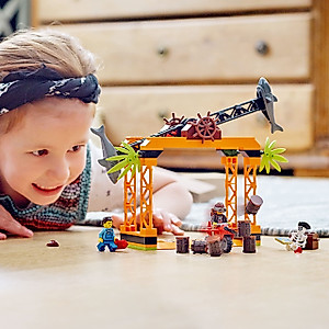 LEGO City Stuntz The Shark Attack Stunt Challenge Adventure Series Toy with Flywheel Powered Stunt Bike & Racer Minifigure, Toys for Kids Years Old and Up, 60342