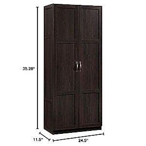 Sauder 419496 Miscellaneous Storage Storage Cabinet, L: 29.375" x W: 16.125" x H: 71.125", Cinnamon Cherry finish & Beginnings 3-Shelf Bookcase, Cinnamon Cherry finish