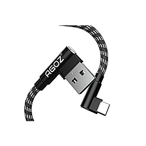 AGOZ 4inch Short USB C Cable, Fast Charger 90 Degree Right Angle Cord Compatible with Samsung Galaxy S23 S22 S21 S20, S10 Plus, Note 20 10, A13 A14 A23 A32 A53 A54 A71, Moto G Stylus,Google Pixel 7 6