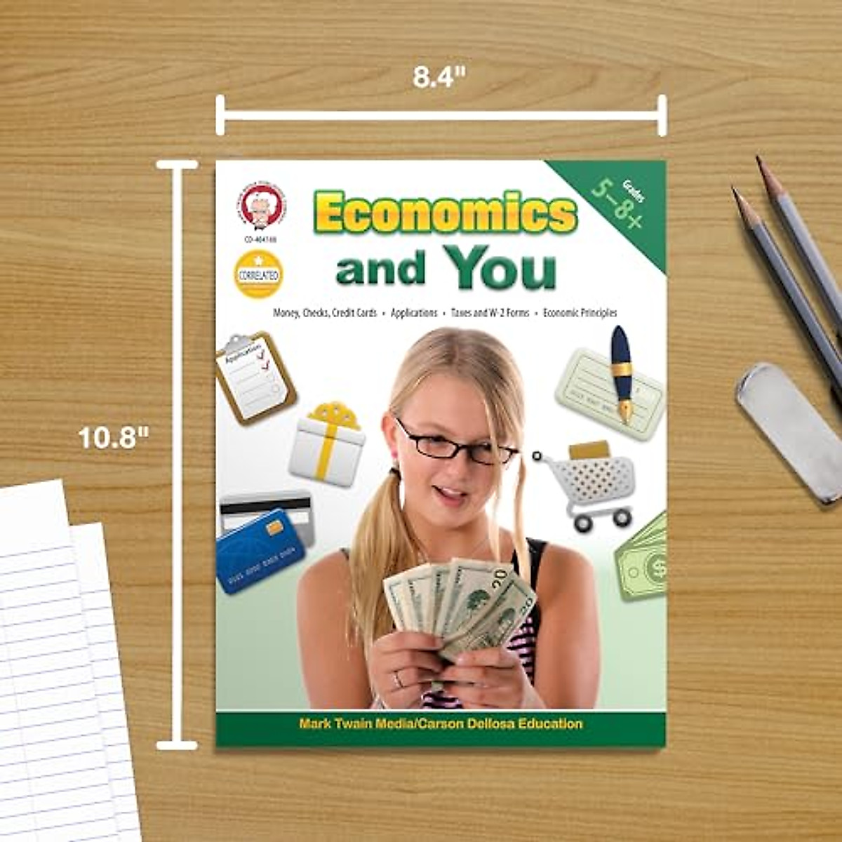 Mark Twain Basic Economics Workbook, Grades 5-8 Financial Literacy Books, Money, Taxes, and Economic Principals With Math Practice, 5th Grade Workbooks and Up, Classroom or Homeschool Curriculum
