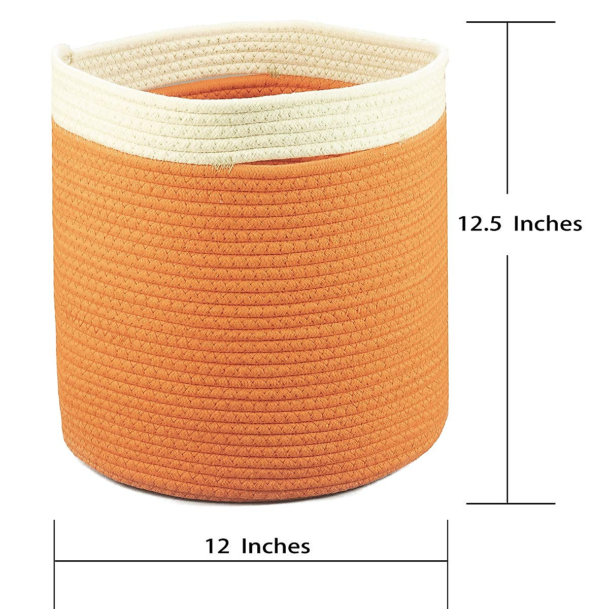 ICEBLUE HD Cotton Rope Storage Baskets 12X12.5 Inches Quality Woven Baskets Set of 2 Kids Toy Basket Large Rope Baskets