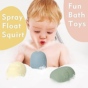 Socub Baby Bath Toys, Squeezable Silicone Bath Toys for Toddlers 1-3, BPA Free Bathtub Toys for Infants