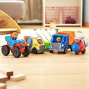 Blippi Cement Truck - Mini Vehicle with Freewheeling Features Including 2” Character Toy Figure Construction Worker - Imaginative Play for Toddlers and Young Kids