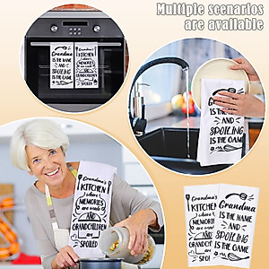 5 Pieces Grandma Kitchen Set Includes 2 Pieces Grandma Dish Towels Microfiber Dish Towels, 2 Pieces Grandma Oven Pads Pot Holder, Grandma Oven Mitt Grandma Gift for Home Birthday Kitchen