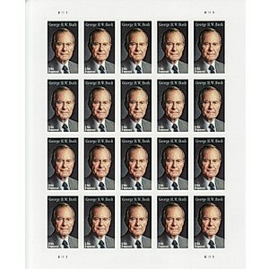 2019 President George Bush Sheet of Twenty Forever Postage Stamps Scott 5393