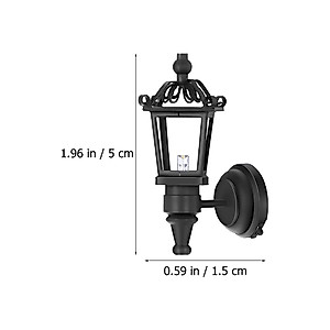 TOYANDONA 2pcs Dollhouse LED Wall Sconces 1: 12 Scale Wall Lamp Simulation Miniature Furnitures for DIY Dollhouse Living Room Mini Toy Wall Lamp Models Black