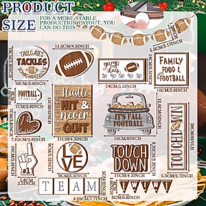 FairySandy 27 Pcs Football Tiered Tray Decor Farmhouse Football Decorations for Home Football Decor Rustic Wooden Football Ornament Football Table Centerpieces for Football Fans Club Home Supplies