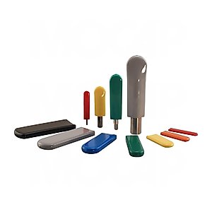 Flat Caps and Grips - 0.125" x 0.500" x 2.000" Flat Vinyl Grip (RFVG9071) End Style: Round, Material: Orange Vinyl MOCAP RFVGC9071OR-15 (qty8)