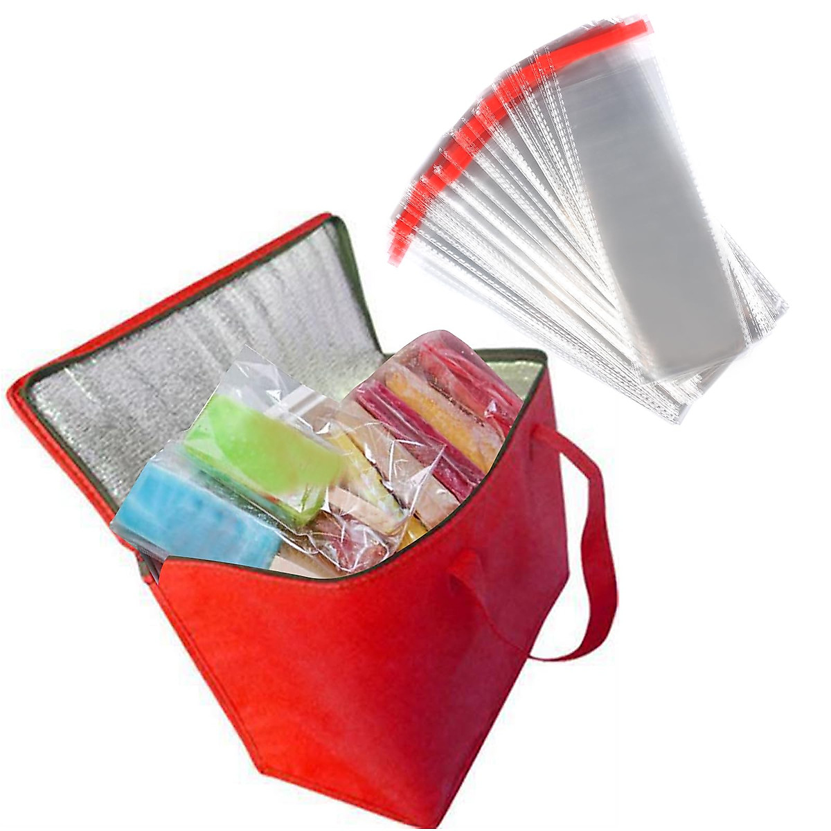 MSLOVE 400Pcs Popsicle Bags Sealable, Ice Cream Bags For Ice Pop, Self-adhesive Plastic Wrappers, 8.27in x 3.15in