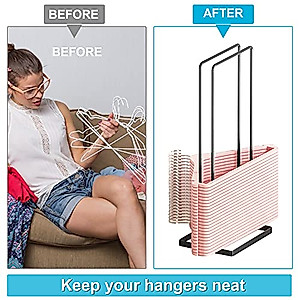 2 Pack Hanger Organizer, kingdalux Sturdy Hanger Stacker for Laundry Room Closet Dry Cleaning Room, Portable Hanger Storage Rack Holder for Adult Hangers, Holds up 200 Wire Clothes Hangers