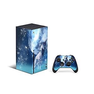 ZOOMHITSKINS Compatible with X1 Series X, 3M Technology Blue Horse Unicorn Fantasy, Durable, Bubble-Free, Made in The USA