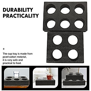 Cabilock 2pcs Pearl Cotton Cup Holder Drink Carrier Holder Drink Carry Tray Beverage Carrier Tray Cold Drinks Carrier Take Out Containers Coffee Mug Holder Cup Carrier Tray Outdoor Beer Can