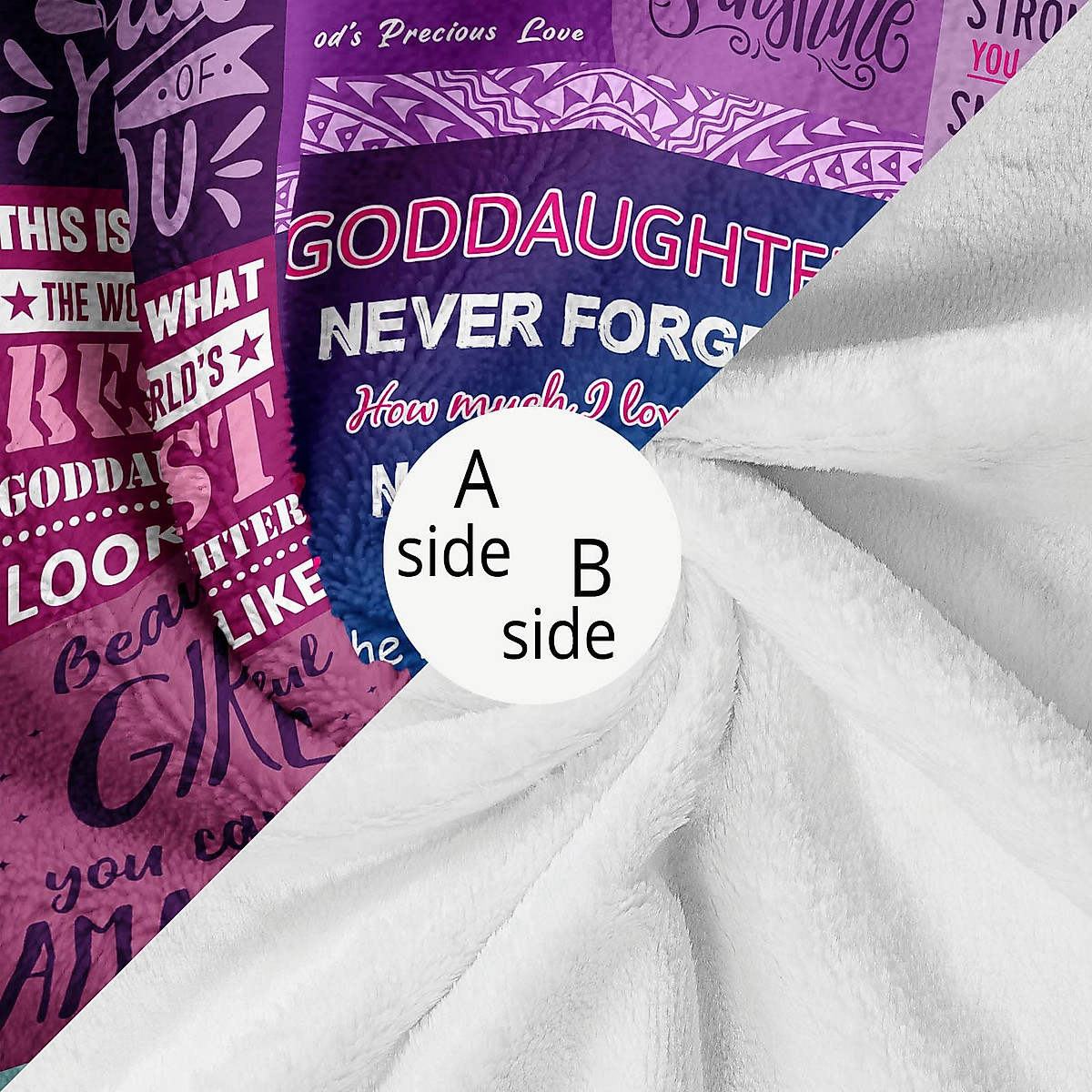 Gevuto Goddaughter Gifts Blanket, Goddaughter Gifts from Godmother, Christmas/Birthday Gifts for Goddaughter, Baptism Gifts for Girl, First 1st Communion Gifts for Girls Throw 50" X 60"