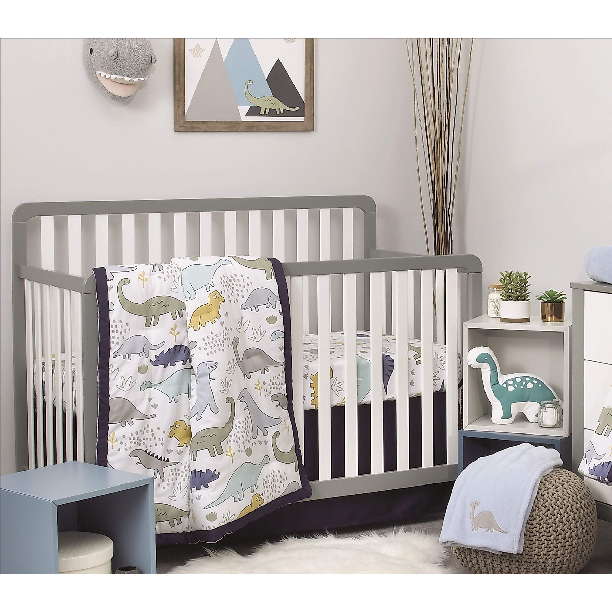 NoJo Little Dinosaurs - 4-Piece Nursery Crib Bedding Set