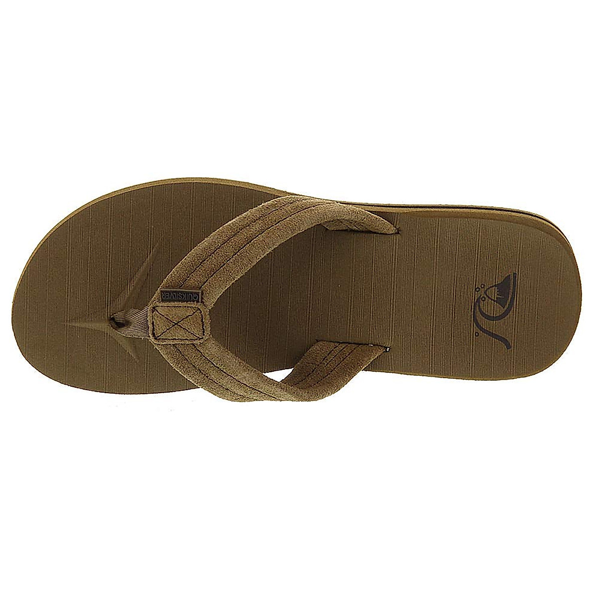 Quiksilver Men's Carver Suede 3 Point Flip Flop Athletic Sandal, Tan/Solid, 10 M US