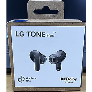 LG TONE Free True Wireless Bluetooth Earbuds T90 - Adaptive Active Noise Cancelling Earbuds with Dolby Atmos, Black, Small