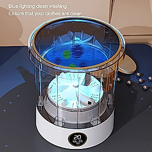 Portable Washing Machine, 6L 30W Portable Washer Small Washer with Drain Bucket Small Items, Ideal Choice for Camping, RV, Travel, Small Spaces, Lightweight and Easy to Carry