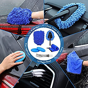 XCVBDE 24Pcs Car Detailing Kit, Car Detailing Brush Set, Auto Detailing Drill Brush Set, Car Cleaning Detailing Brushes, Car Wash Kit, Car Cleaning Tools Kit for Interior, Exterior, Wheels, Dashboard