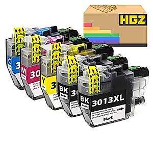 HGZ 5 Pack 3013 Ink Replacements for Brother LC3013 Ink Cartridges Compatible with MFC-J487DW MFC-J491DW MFC-J497DW MFC-J690DW MFC-J895DW Inkjet Printers
