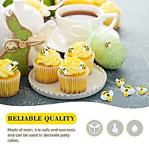 45 Pieces Tiny Bees Craft Decoration Party Decor Honey Resin Bee Flatback Bee Shaped Embellishment with Storage Box for DIY Craft Home (0.98 Inch, 0.74 Inch, 0.51 Inch)