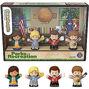 Little People Collector Parks and Recreation Special Edition Set in Display Gift Box for Adults & Fans, 4 Figures