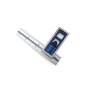 Benchmark Tools 106607 4” Woodworking Precision Double Square 1/8” and 1/16” Graduations Accurate to +/- 0.002 inch Over Length of Hardened Stainless Steel Blade