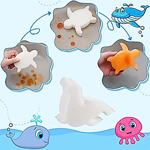 Honoson 24 Pieces Hot Tub Accessories Oil Absorbing Sponge Remover Floating Sponges Cute Shapes Clean Accessories for Swimming Pool and Hot Tub Devours Scum Slime Cleaning Supplies (Vivid Style)
