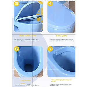 QIUFANGM Child Mute Toilet Super Smart Toilet, Creative Ceramics Bidet Toilet, One Piece Toilet With Dual Flush, Modern Siphonic Toilet for Kindergarten (Color : Pink, Size : 500x290x530mm)