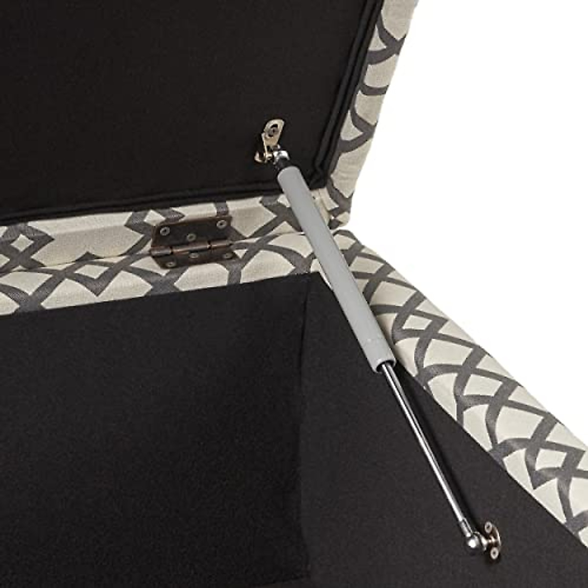 Christopher Knight Home Tempe Fabric Storage Ottoman, Grey Geometric Patterned