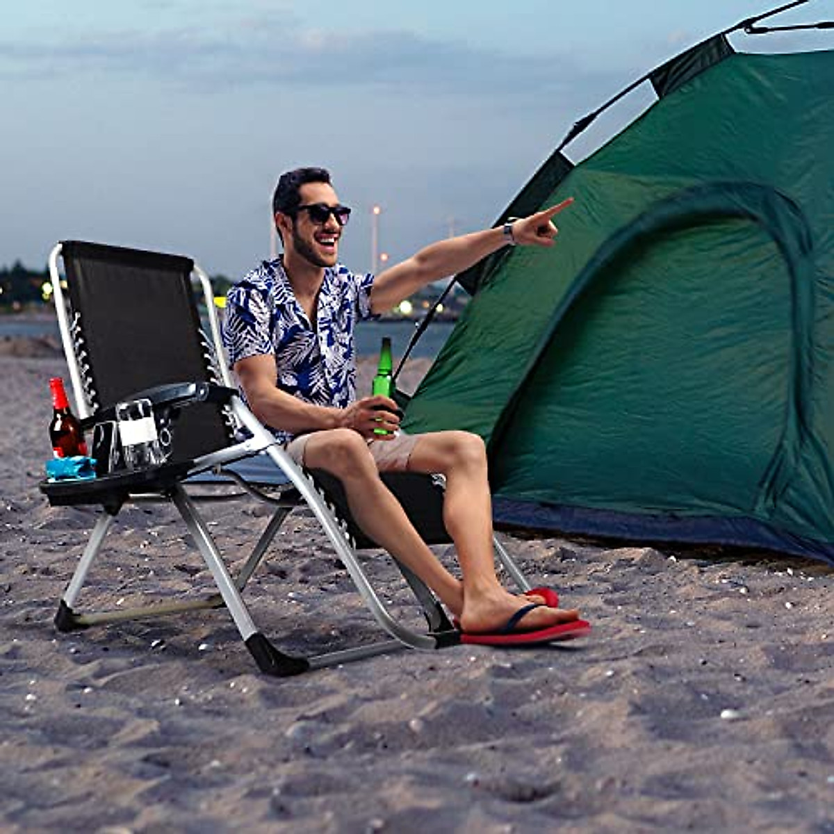 6 Pieces Gravity Chair Set, Gravity Chair Fabric, Gravity Chair Tray, Replacement Bungee Cord Trays for Carrying Cellphone, Snack, Water, Black Recliner Mesh Canvas Elastic Bungee Cord