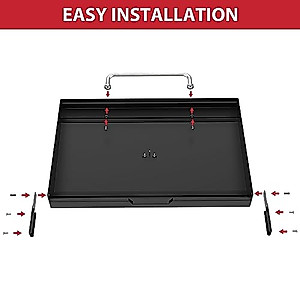 Hinged Lid for Blackstone Griddle 28 Inch, Griddle Hard Cover with Thermometer for Blackstone Griddle Grill 1517 1853 1605 1856 & 28 Inch Black Griddle Hood