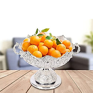 TOTITOM European Fruit Plate Tray Trinket Dish Snack Tray Zinc Alloy Bowl Ornaments with Retro Design for Candy Storage Food Serving Tray Apply to Kitchen/Dining Room/Outdoors Party