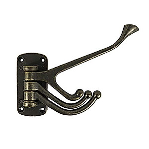 3GO 30GO 2-Pack Rustic Swivel Hooks, Wall-Mounted Multifunctional Coat and Robe Hooks with Screws, Antique Decorative Hangers for Home Decor, Foldable Design